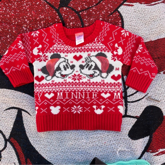 Disney | Shirts & Tops | Disney Red White Mickey And Minnie Mouse ...